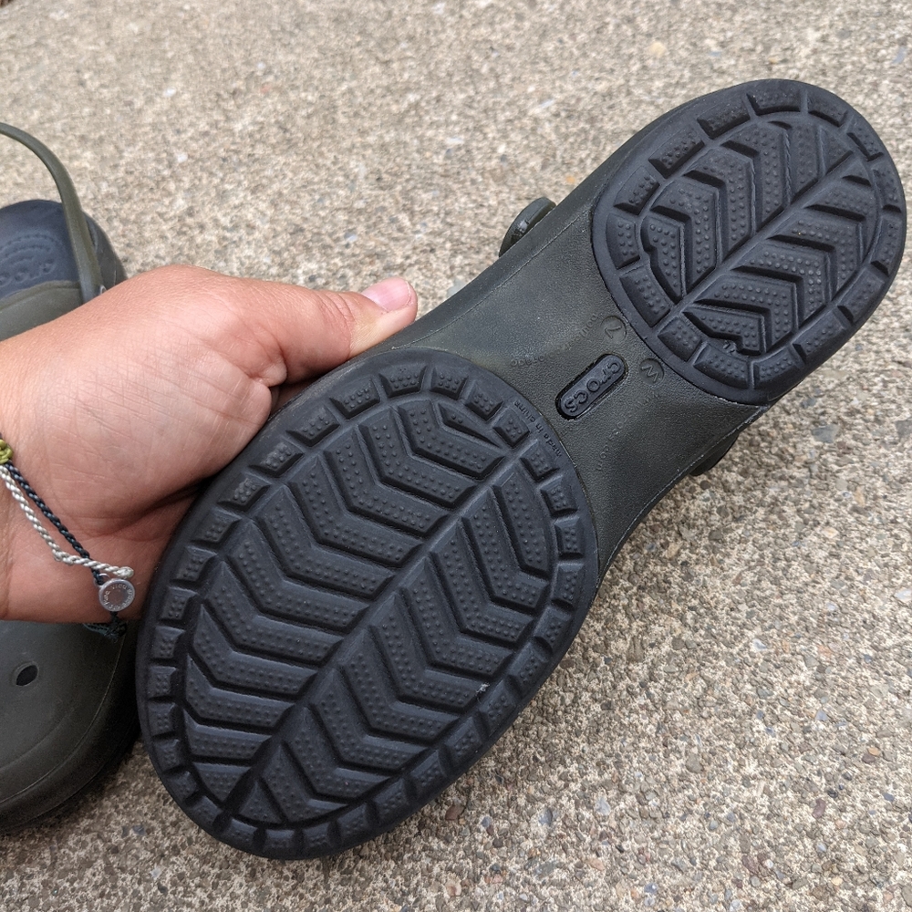 Women's Black Clear Crocs Slingback Shoes Size 7m - Gem